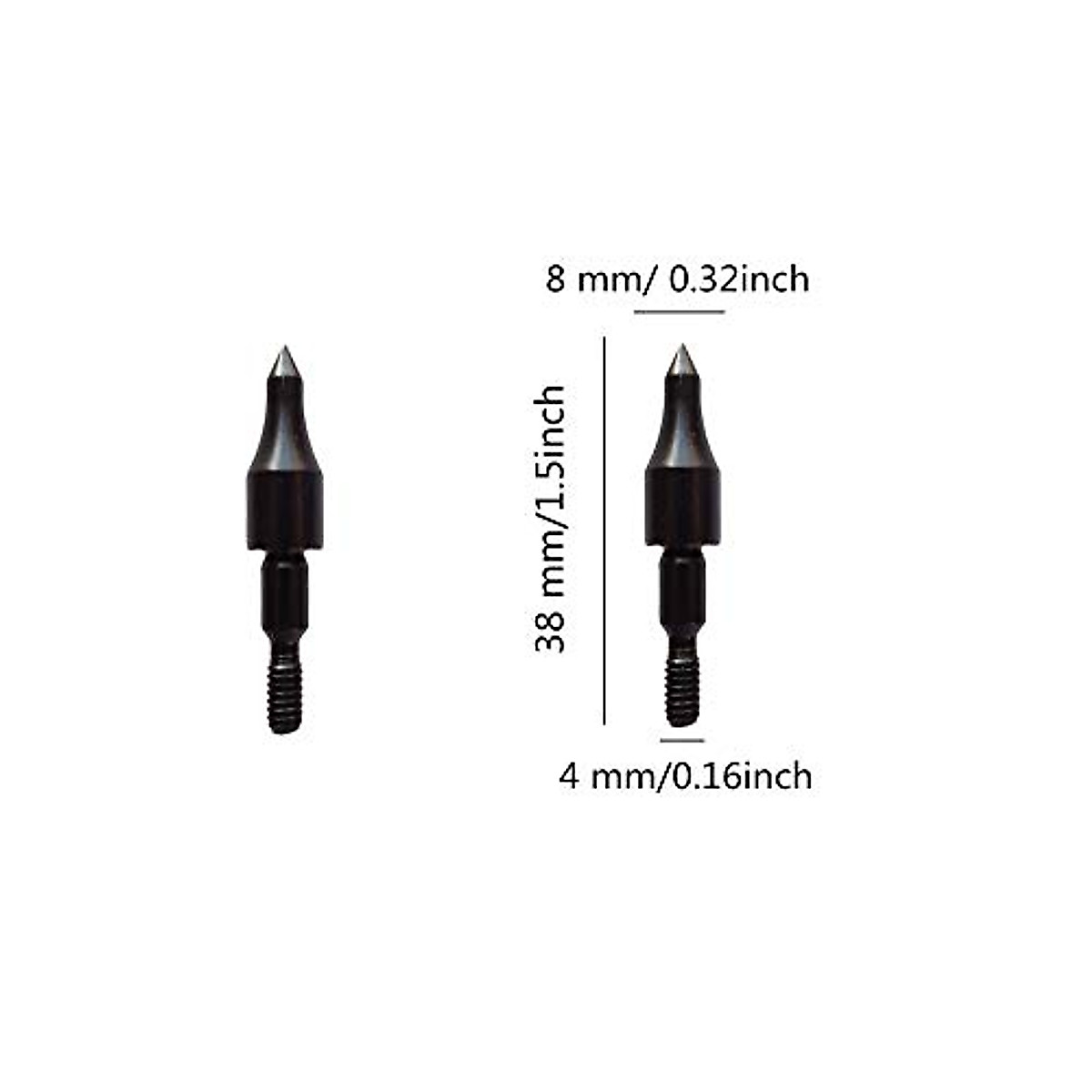 Erewa Pack of 24 Black Screw-in Archery Field Points Arrow for Target Practice Shooting,100 Grain Each