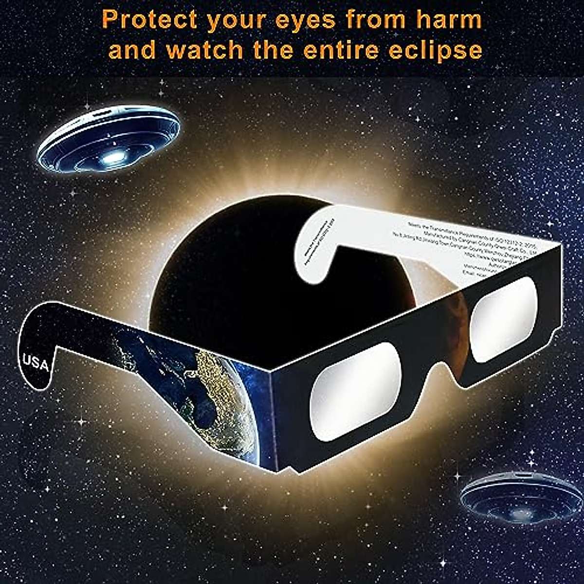 Oilkas Eclipse Glasses Approved - Solar Eclipse Glasses CE and ISO Certified Safe Shades,Direct Sun Viewing for Solar Eclipse(12 Pack)