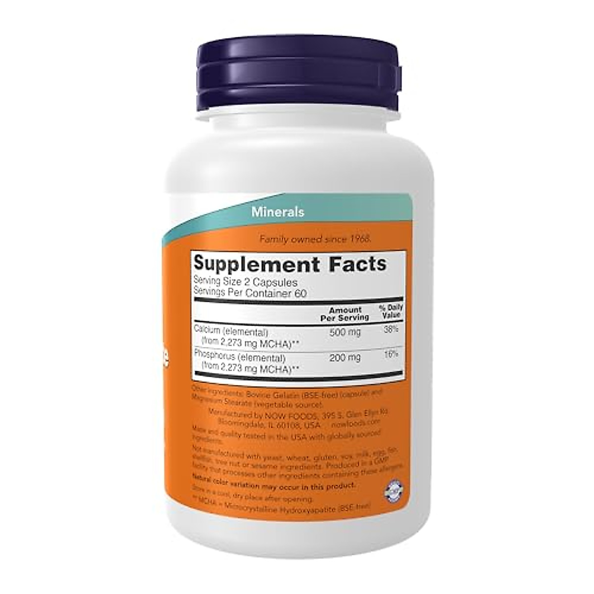 NOW Supplements, Calcium Hydroxyapatite Caps, Supports Bone Health*, 120 Capsules