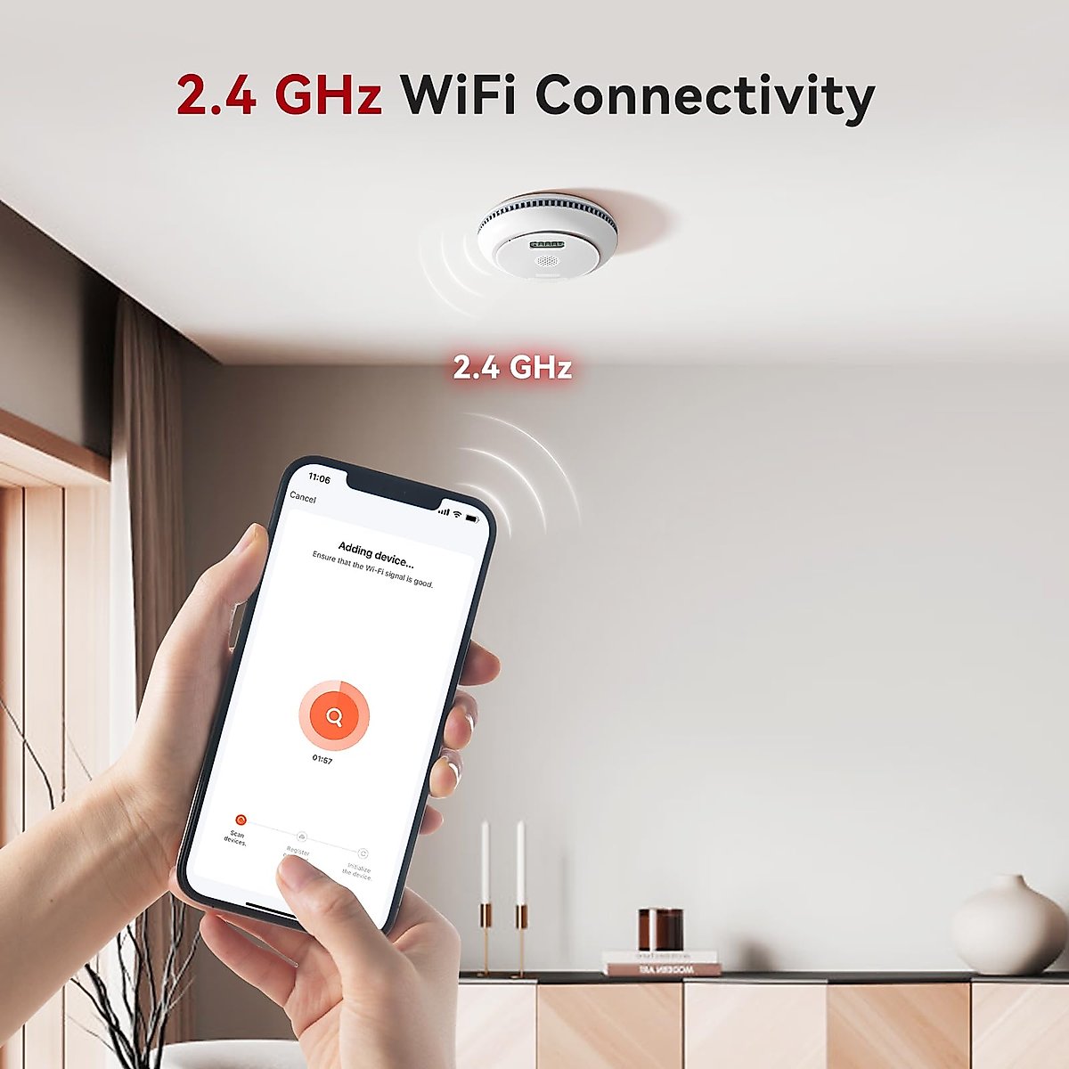 Siterlink Smart Smoke and Carbon Monoxide Detector Combo with Digital Display, 2 in 1 WiFi Fire and CO Alarm Detector, Replaceable Battery, Real-Time Notification, UL217 UL2034, 5 Pack