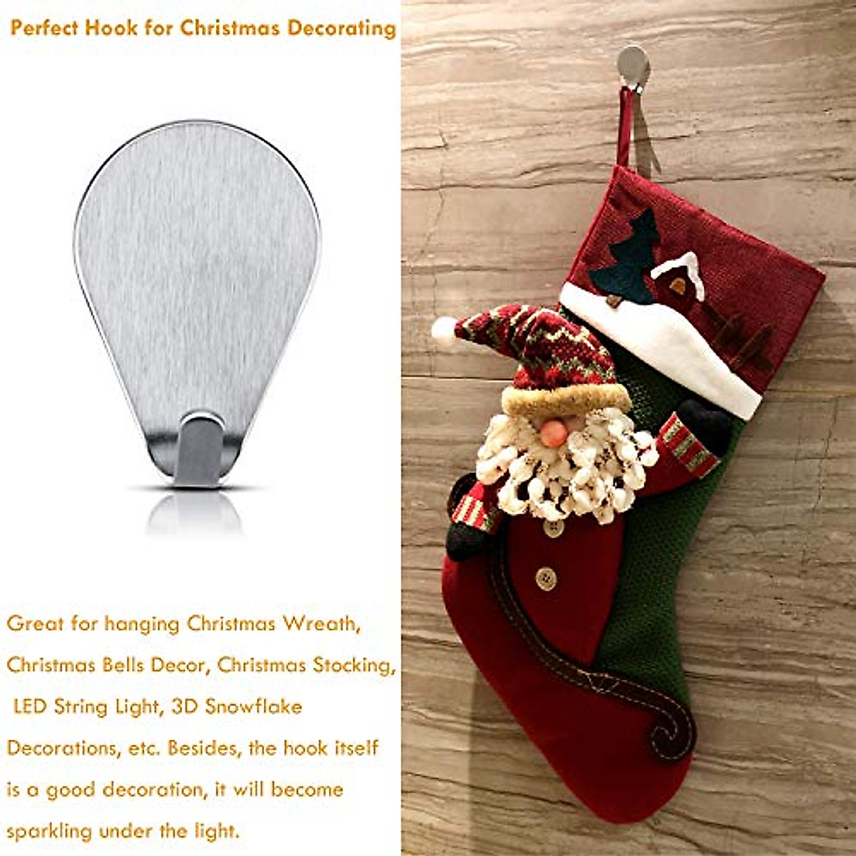 JINSHUNFA Adhesive Hooks, 304 Stainless Steel Towel Hooks Brushed Wall Hooks Sticky Hangers for Keys, Coats, Robe, Bags, Home, Kitchen, Bathroom (Set of 16) Utility Hooks