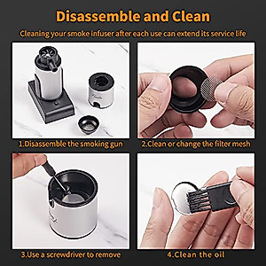 Foneta Smoking Gun Cocktail Smoker Kit with Wood Chips, Dome & Cup Lid, Portable Indoor Smoke Infuser for Food Cooking, Cocktail Drinks, Whiskey, Steak, Salmon, Cheese, BBQ and Pizza