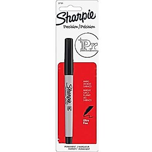 Sharpie 37101PP Black Ultra Fine Point Permanent Marker; Proudly Permanent Ink Marks On Paper, Plastic, Metal and Most Other Surfaces; Intensely Brilliant Colors Create Eye-popping