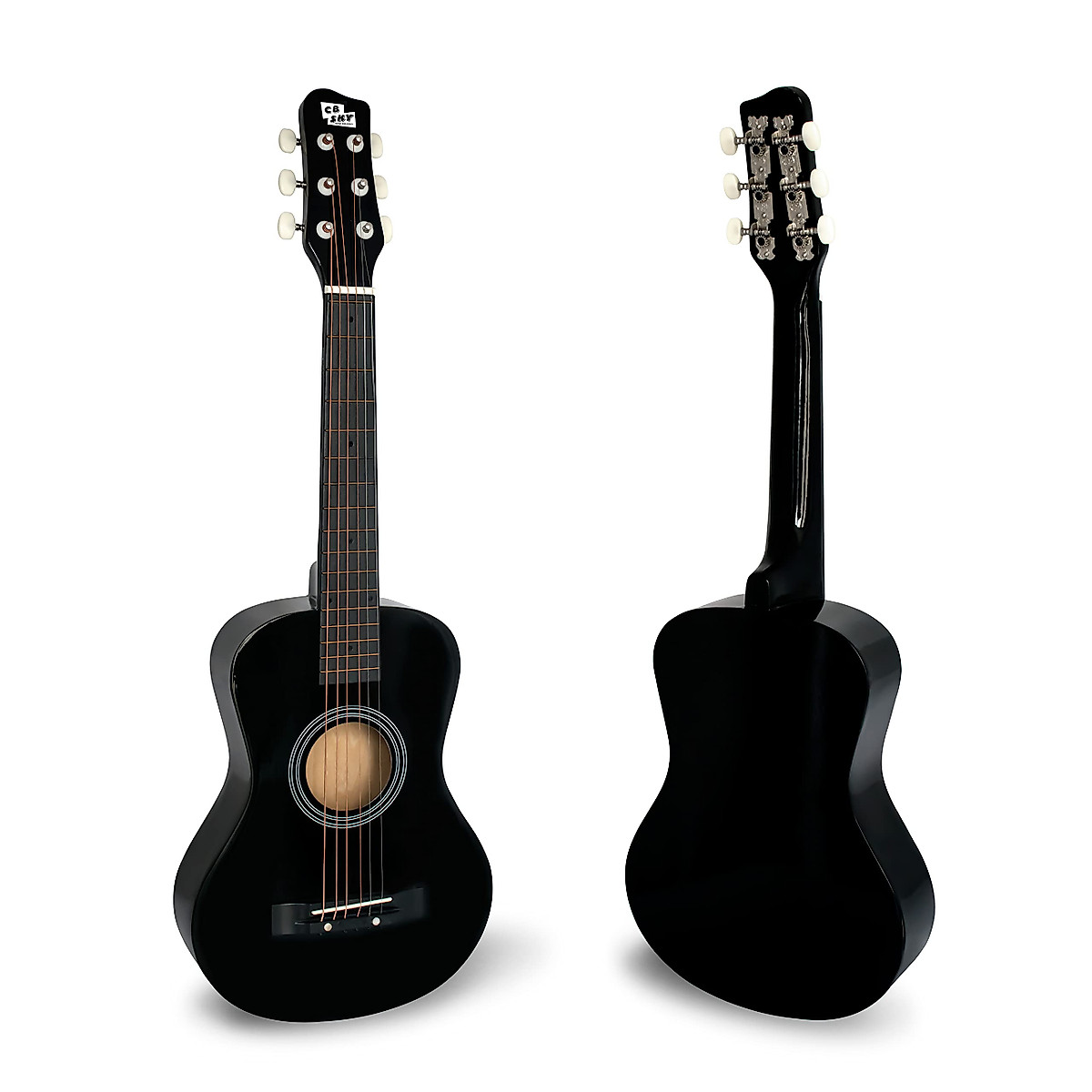 CB SKY 30" Wooden Black Acoustic Guitar for Kids/Boys/Girls/Beginners/Guitar for age 3-5 5-9 (Black)