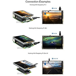 waveshare 3.5inch Resistive Touch Display, Compatible with Raspberry Pi 5/4B/3B/Zero/Zero W/Zero 2W/Pico/Pico W/Pico WH, 480×320, 125MHz High-Speed SPI