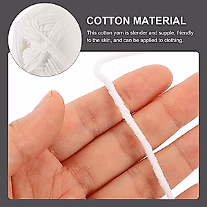 Sewroro 3 Rolls Knitting Yarn Cotton Yarn for Crocheting Cotton Heather Yarn Blanket Yarn Wool Round Rope Threads Balls Purse Yarn Pastel Yarn Sewing Thread Wool Yarn White Cream Baby Bulk