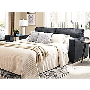 Signature Design by Ashley Altari Modern Queen Sofa Sleeper with 2 Accent Pillows, Dark Gray