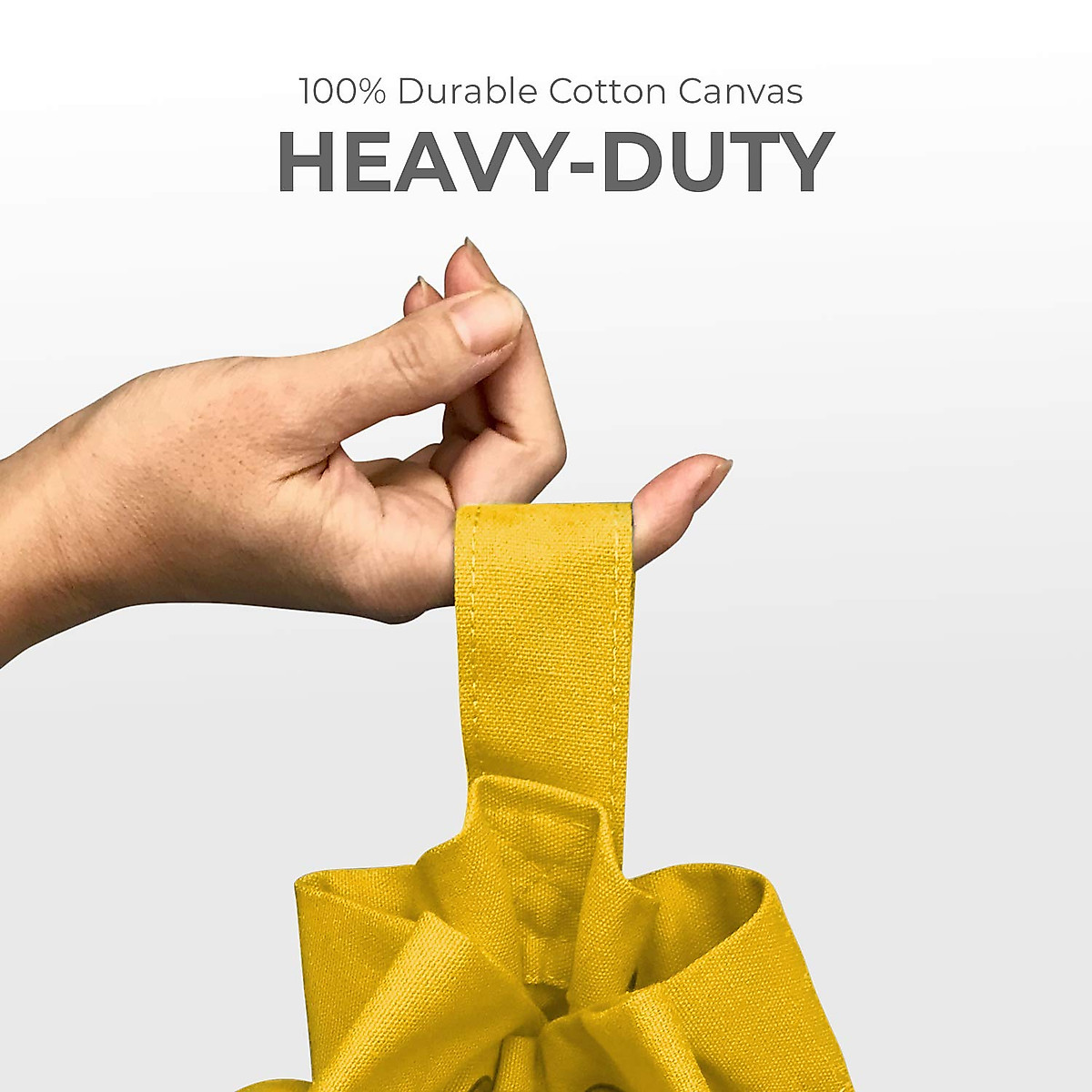 Teeo - Laundry Bag - Dorm Room Essentials - Travel Laundry Bags - College Essentials - Backpack Large Spacious 25”X20” Drawstring 100% Sturdy Cotton Canvas, Hamper Storage Organizer (Yellow)