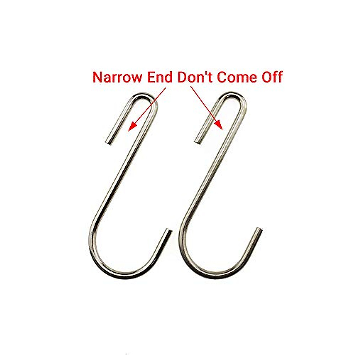 LQJ Pro Large S Hooks Anti-Rust Hang Iron Cast Pots and Pans from Wire Rack Shelf Narrow End Don't Come Off 7 Pack 3.7" Length Solid Metal Hang Tools Kitchenware Belt Handbag in Closet Pantry Garden