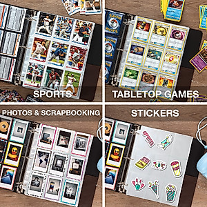 Samsill 100 Pack 9 Pocket Trading Card Sleeves, Holds 900 Cards,Clear, Fits in Standard 3 Ring Binder