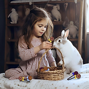 KIROYAL 18 PCS Rabbit Chewable Lollipop Toys, Interactive Bunny Toy for Small Pets, Purely Handmade Chew Toys for Bunnies, Guinea Pigs, Hamsters, and Chinchillas, Bunny Teeth Care