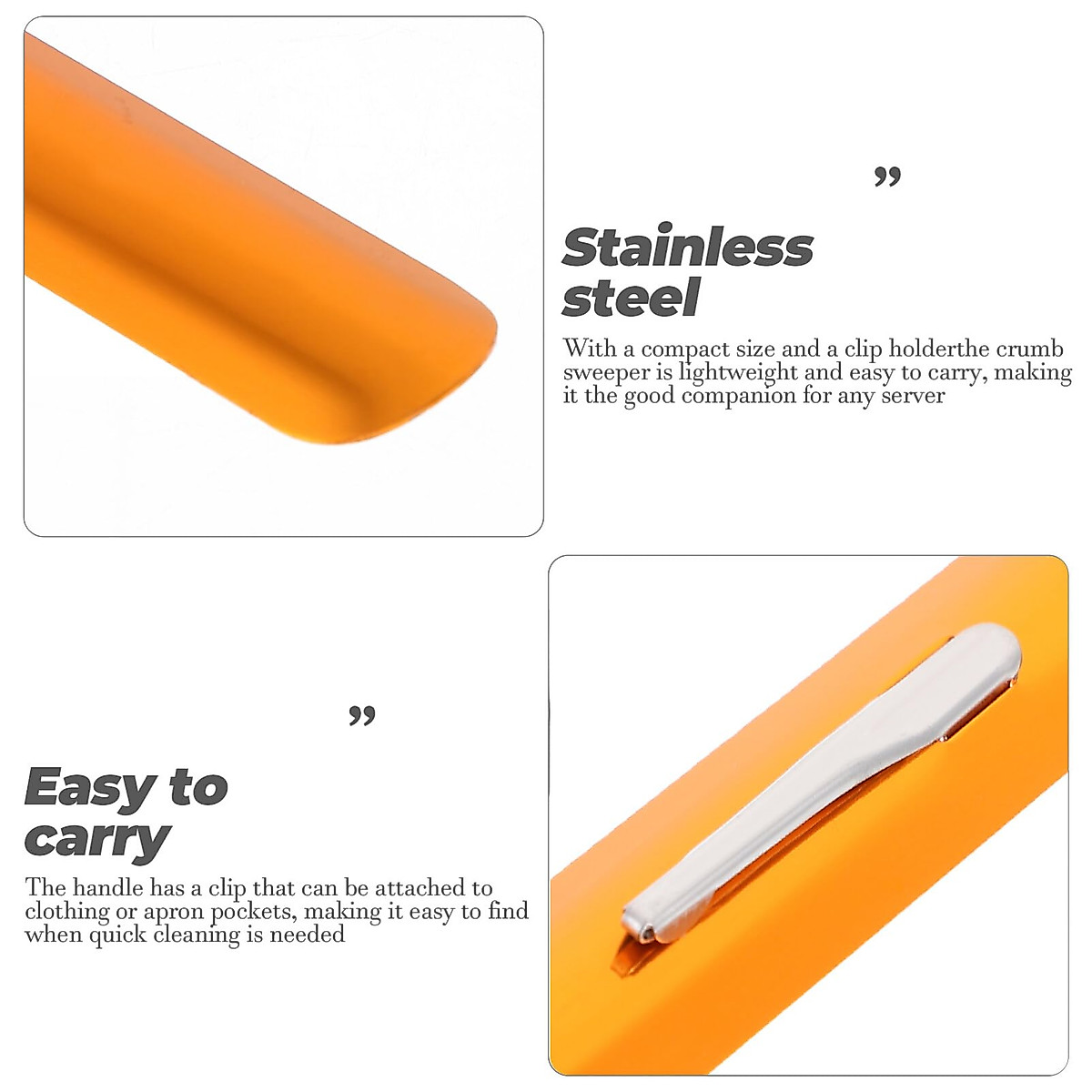 Ciieeo Restaurant Crumb Sweepers for Servers - 2pcs Stainless Steel Crumb Scraper Table Crumb Sweepers Bread Crumber Cleaner for Tablecloths in Restaurants and Home