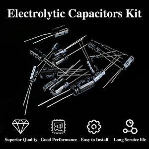24 Values 500 Pcs Aluminum Electrolytic Capacitor Assortment Box Kit Range 0.1uF~1000uF MFD 10V/16V/25V/50V Radial Electrolytic Capacitors for TV, LCD Monitor, Radio, Stereo, Game