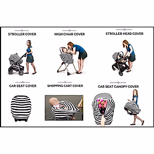 Nursing Cover for Baby Breastfeeding, Car Seat Cover, Shopping Cart Cover, Breathable Multi-Use Mom Boss Breastfeeding Cover, Car Seat Canopy, Cart Cover & Scarf