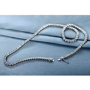 Gemsme 18K White Gold Plated Tennis Necklace/Bracelet/Earrings Sets Pack of 3 (3.0mm with 7In bracelet&18In necklace)