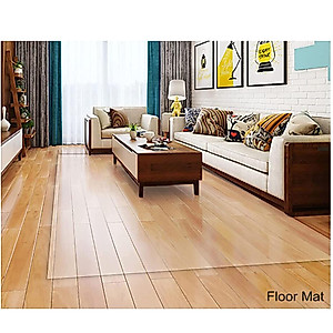 Clear PVC Desk Chair Mat Area Rugs Clear Vinyl Plastic Floor Runner Protector, Desk Chair/Stairs/Pets Carpet Protector Mat, Non-Skid Waterproof Dustproof,80cm/100cm/120cm/140cm Wide for Office & Home