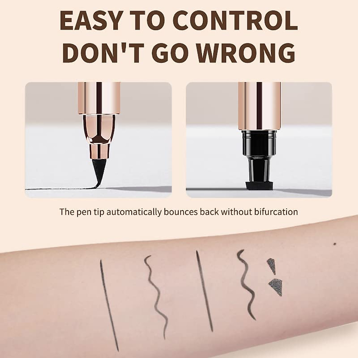 O'CHEAL 2 in 1 Professional Makeup Black Liquid Eye Liner Pencil for Women, Perfect Blend Eye Definer for Precise or Smudged Look, Premium Wing Cat Eyes Stamp Eyeliner