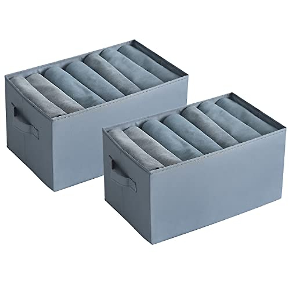 KIHONI Clothes Organizer for Folded Clothes Drawer Organizers for Clothing Closet Organizers and Storage Wardrobe Clothes Organizer for Jeans Pants, T-shirt, Dress (Built-in PP Board)