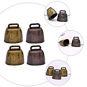 SEWACC 12 pcs Cow Horse Farm Animal Bell Cow Bell Sheep Bells Sheep Grazing Copper