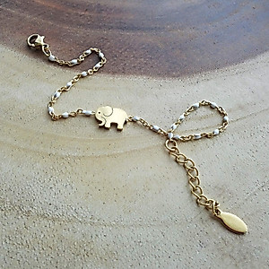 Strong Elephant Persevere 24k Gold Filled Bracelet 6.5-8 Inches