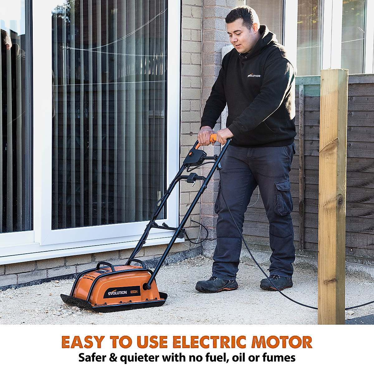 Evolution Hulk Electric Compactor Plate - Ideal For Levelling Pavement, Artificial Turf Ground Preparation, Patio, Blockwork, Sand, Soil & More