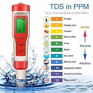 Bestooth pH Meter, 0.01 Resolution High Accuracy Digital pH Tester with ATC: 4 in 1 PH TDS Temperature Meter for Drinking Water, Hydroponics, Lab, Aquarium