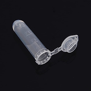 stonylab Micro Centrifuge Tubes, 2 ml Polypropylene Graduated Clear Plastic Centrifuge Vials with Flat-Top Snap Cap, Pack of 200 (2 ml, 200 Packs)