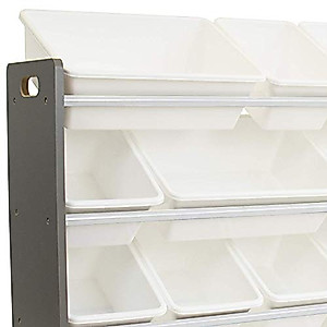 Humble Crew Extra-Large Kid's Toy Organizer, 20 Storage Bins, Universal, Grey/White