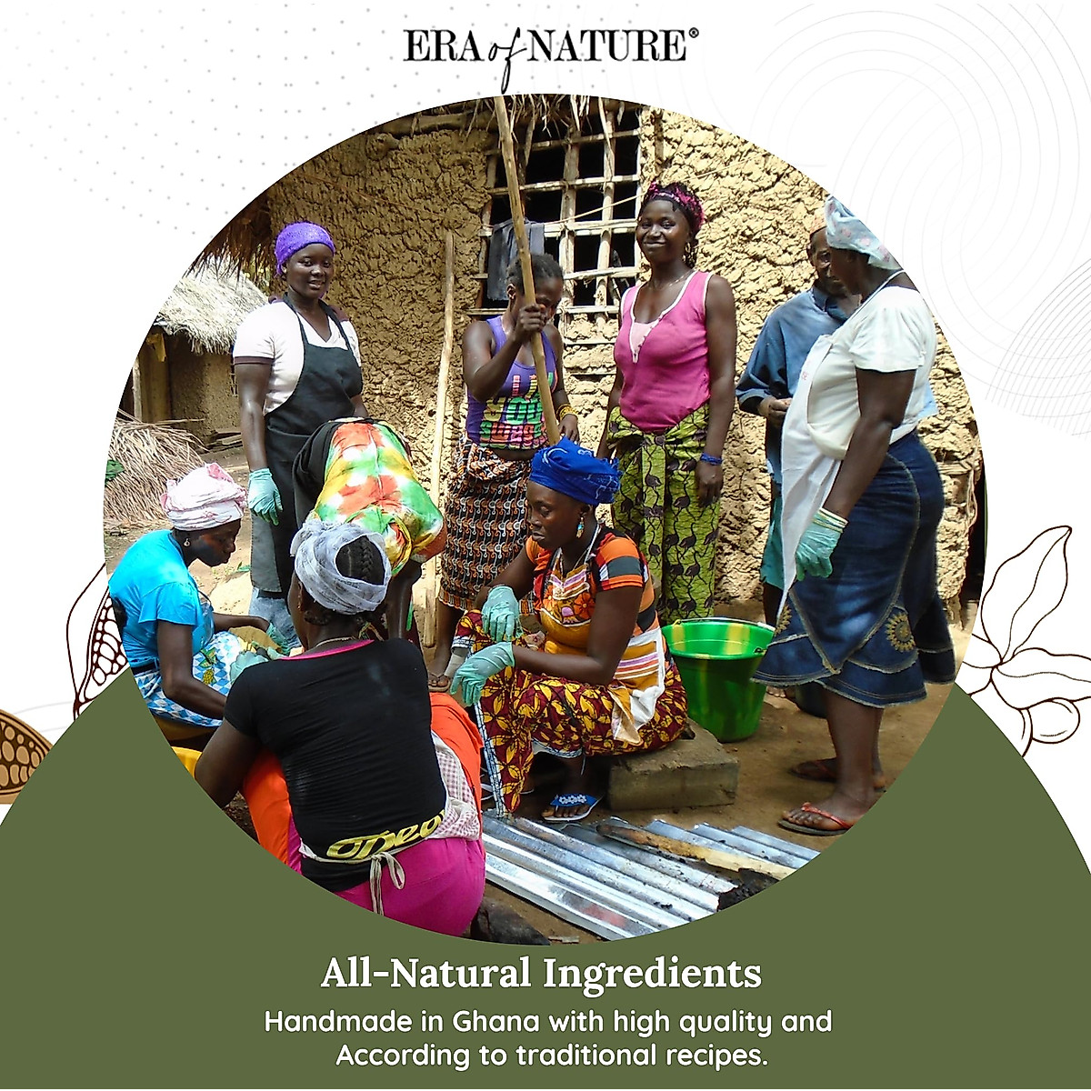 era of nature Best Raw ORGANIC AFRICAN BLACK SOAP, for Dry Skin and Skin Conditions. Pure & Natural Ingredients, Imported From Ghana - 1lb (16oz)