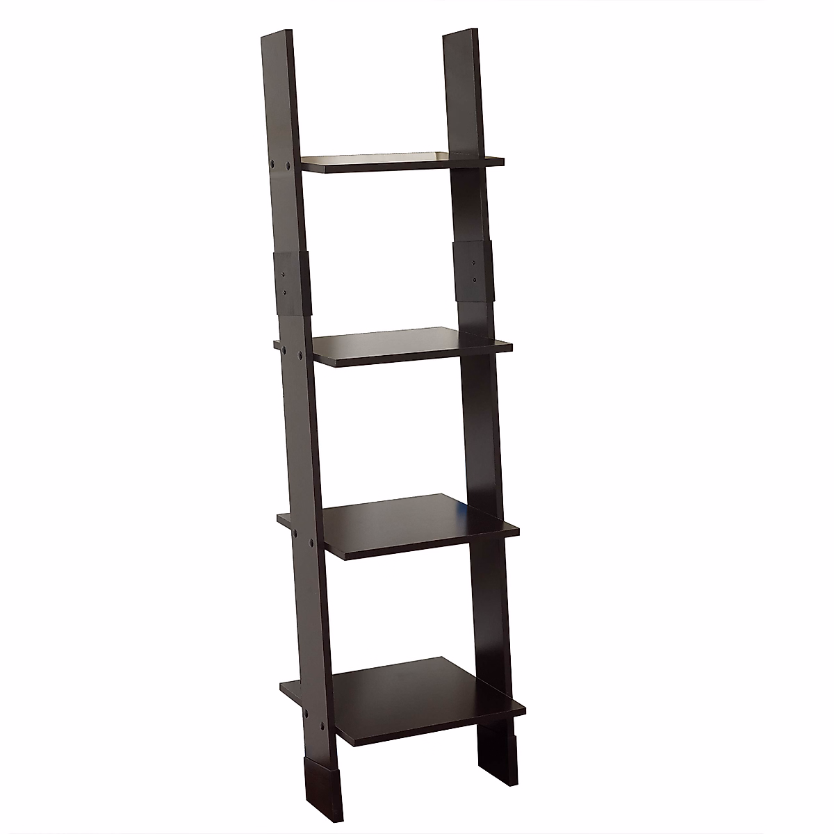 Zenna Home Ladder Style Bathroom Linen Tower, Espresso