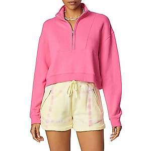 Bandier x Sincerely Jules_The Holly Half Zip Sweatshirt Bright Rose-XL