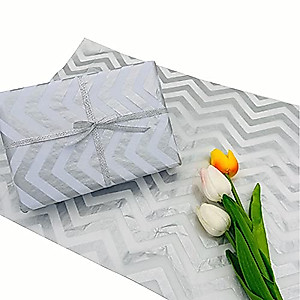 TTLLQQ tissue paper gift wrap paper bulk metallic color tissue paper wrapping paper gift Christmas Valentine's Day party (20 * 14 inches 120 silver sheets)