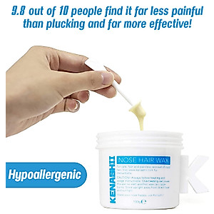 Nose Waxing Wax from Kenashii, 100g / 3.5 oz of Hypoallergenic Wax for Nasal Hair Removal, Specially Formulated to Never Get Brittle or Snap Off in Your Nose, Wipes and Applicators Sold Separately