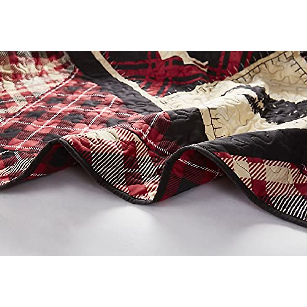 Virah Bella Quilted Throw Blanket 50" x 60" Diamond Bear Lodge Lightweight Throw Quilt Great for Loungers & Extra Bedding - Beautiful Lodge-Themed Blanket