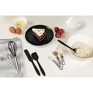 MUSENTIAL 20-Piece Kitchen Utensil Set with Holder, BPA-Free Silicone and Stainless Steel Handle, Non-Stick and Heat Resistant Cooking Spatula Utensil Set (Black/Silver)