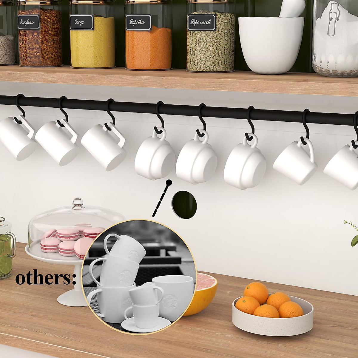 Gyfimoie Sideboard Buffet Cabinet with 2 Drawers, Farmhouse Kitchen Pantry Cabinet with Adjustable Shelves, Coffee Bar Cupboard Cabinet with 3 Doors for Kitchen, Dining Room (White)