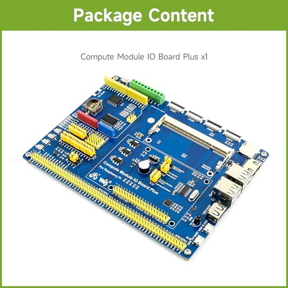 Waveshare Compute Module IO Board Plus Development Composite Breakout Board for Developing with Raspberry Pi CM4S/CM3 CM3L Various Common Use Components
