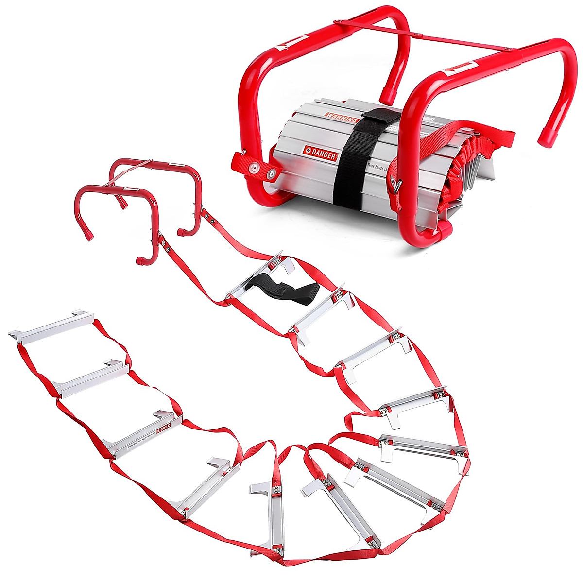 SIMEFUL Fire Escape Ladder, Emergency Fire Ladder 2 Story Window, Escape Ladders Extends to 15-Feet with Anti-Slip Rungs for Homes