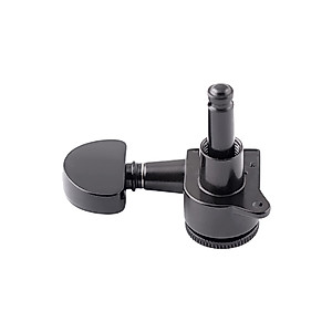 Metallor Locking Guitar String Tuning Pegs Tuning Keys Machine Heads Tuners 1:18 Gear Ratio 6 In Line for Right Handed Electric Guitar or Acoustic Guitar Parts Accessories Half Round Head Black.