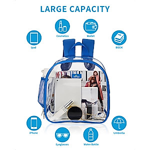 Clear Backpack Stadium Approved, Clear Backpack Small for Women, Waterproof and Lightweight Heavy Duty Transparent Backpack for Concert, Security Travel & Stadium