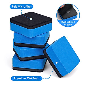 EAONE 40 Pack Dry Erase Erasers, Magnetic Whiteboard Erasers Mini Dry Eraser Chalkboard Cleansers Bulk for Kids Classroom, Home and Office School Supplies (Blue, 1.97 x 1.97 inch)