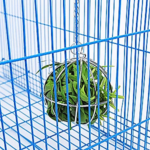 CHENGBEI Stainless Steel Rabbit Feeder Ball Bunny Hay Grass Shelf Rack Toy Feed Dispenser