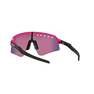 Oakley Men's OO9465 Sutro Lite Sweep Rectangular Sunglasses, Pink/Prizm Road, 39 mm