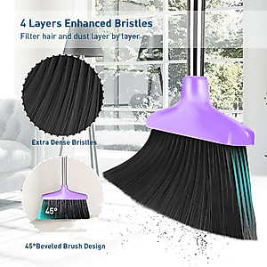 FGY Broom and Dustpan Set for Home, 36" Broom Dust Pan Set for Teen, Broom with Dustpan Combo Set for Home Kitchen Room Office Outdoor Indoor - 3L Capacity, 10" Great Edge