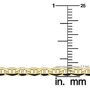 Kooljewelry 14k Yellow Gold Filled Mariner Link Bracelet (3.3 mm, 8.5 inch)