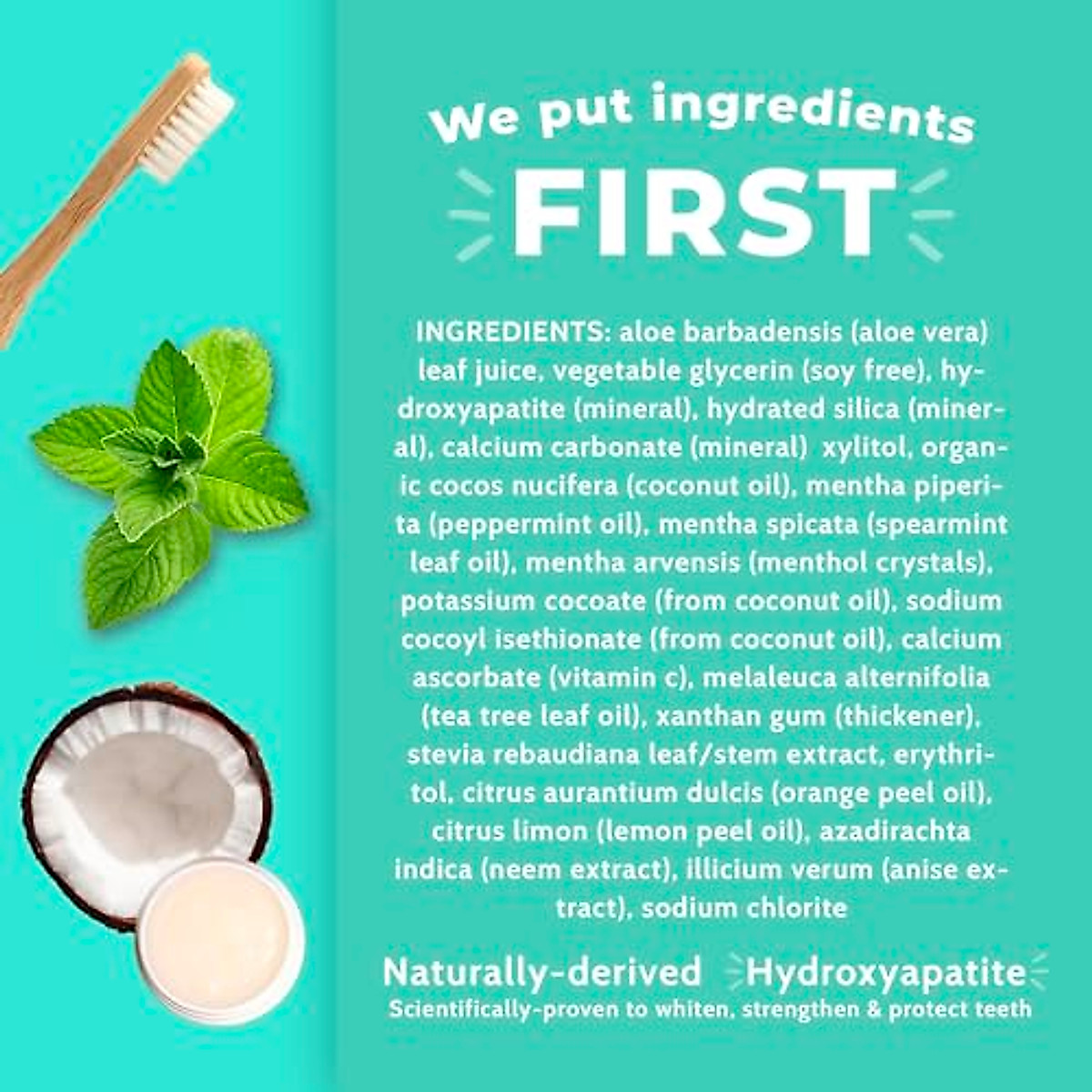 Dr. Brite Whitening Hydroxyapatite Toothpaste, Fluoride and Sulfate Free, Doctor Formulated with Plant-Based Ingredients, Mint, 5 oz - 3 Pack