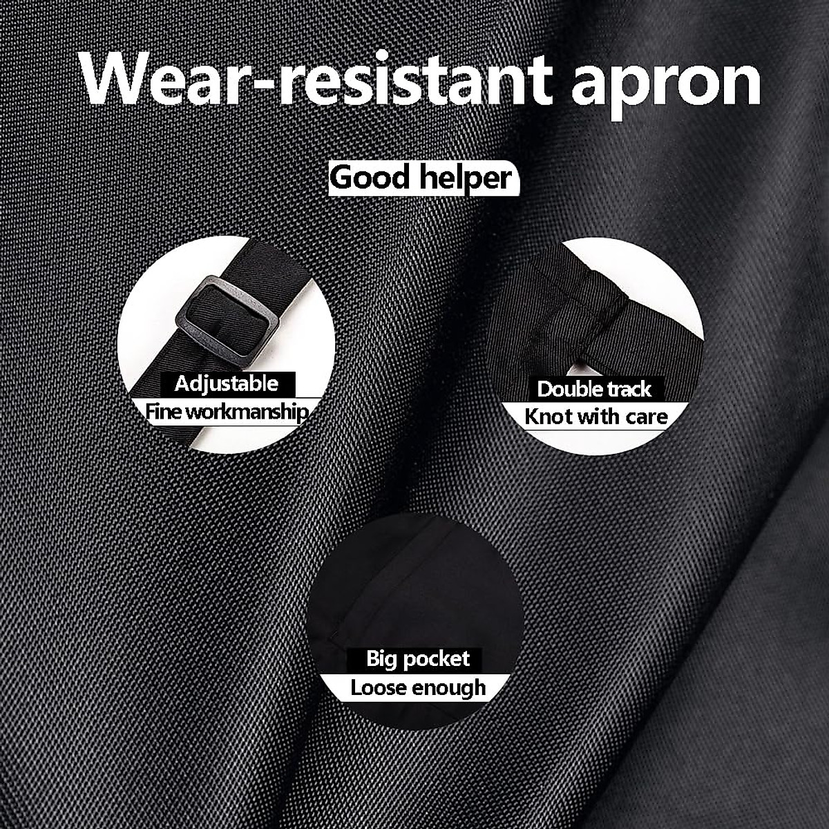URED 2pcs Black Apron For Women，Bib Kitchen Apron Set，Extra Long Protection From Knee To Chest，Nail Tech Apron With Pockets，Artist Apron With Pockets，Chef Apron Elegant life RPET fabric