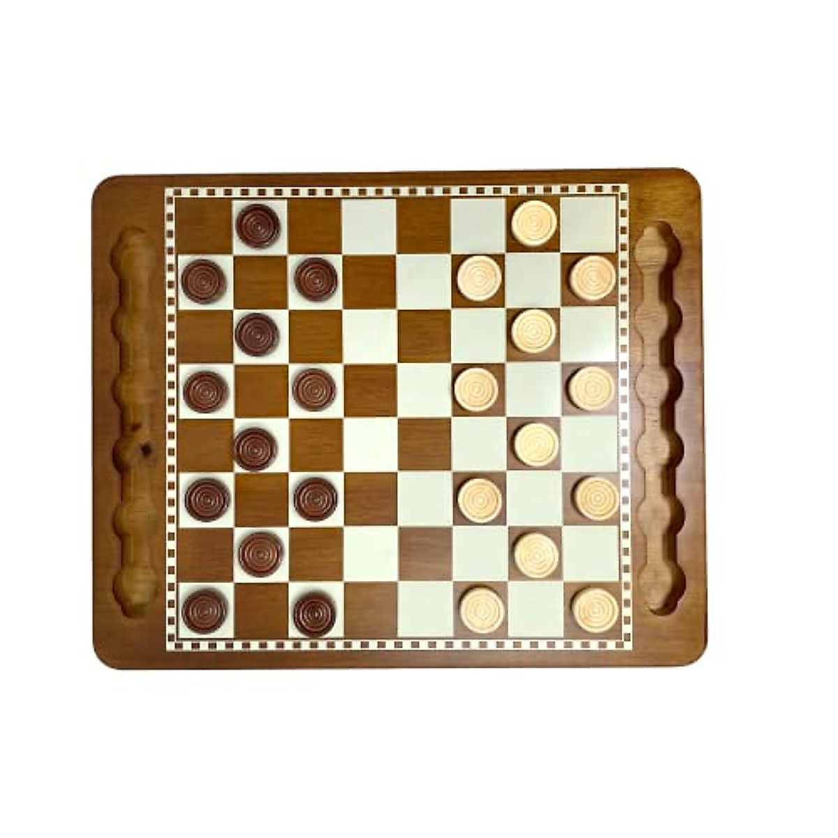 Regal Games - Luxury Checkers Board Game - Classic Tabletop Game Set - Solid Natural Pine Game Board, Interlocking Wood Checkers, Built-in Storage Grooves - Fun for Families, Kids, Parties - Ages 8+