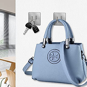 JIAJIAGUAN Adhesive Hooks Heavy Duty - Waterproof SUS 304 Stainless Steel Hook - Robe Towel Hooks - Wall Hooks for Hanging Coat - Slashes Hook for Bathroom Kitchen Bedroom (6 Pack)