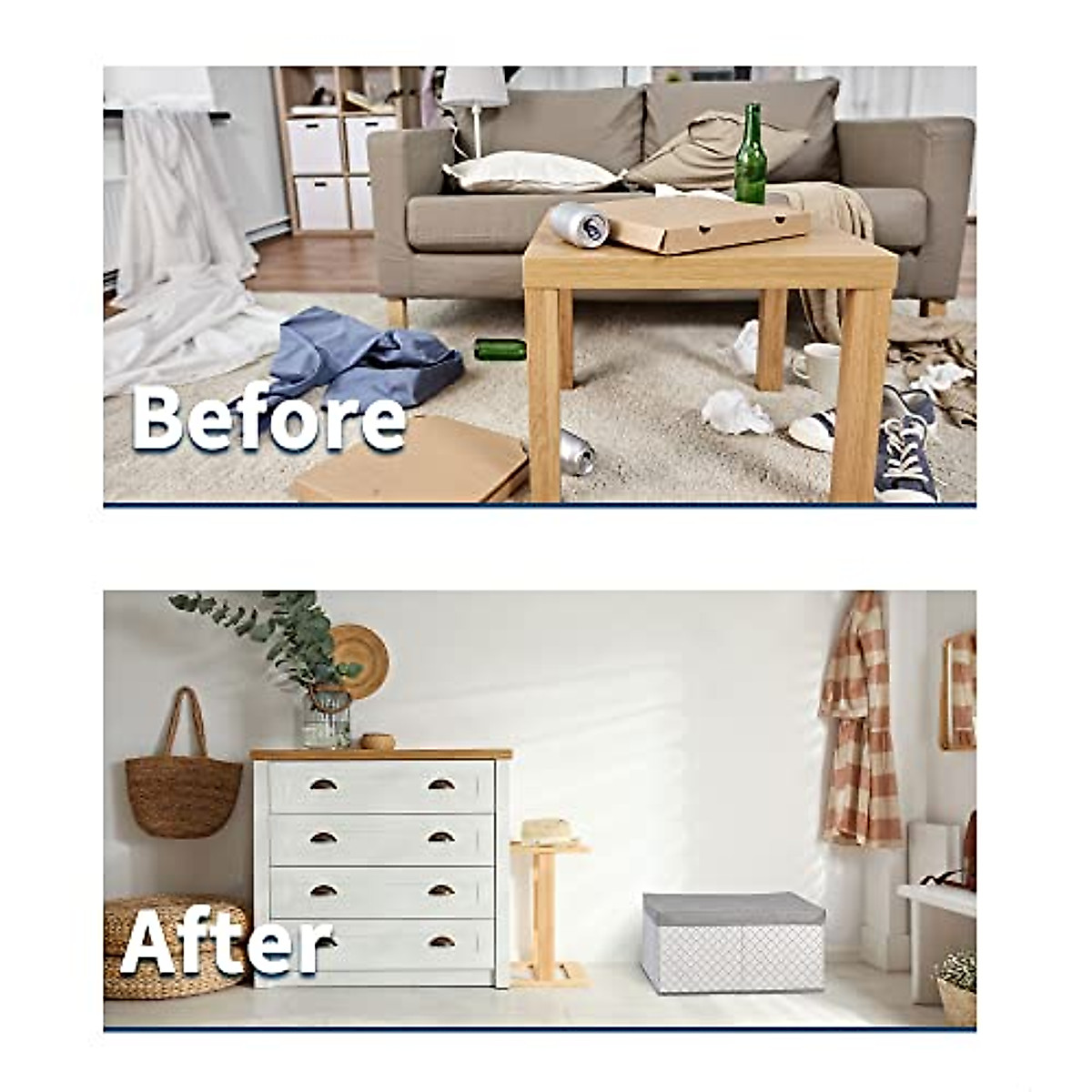 ShanSon Fabric Storage Bins 1 Pack One Click Installation Storage Cubes with Lids Foldable Storage Baskets with Cover for Home Bedroom Kids Room Closet Office Nursery and Toys Organization Grey